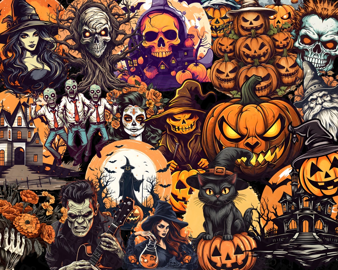 Spooky Halloween PNG Clipart Set - Perfect for Crafting and Digital ...