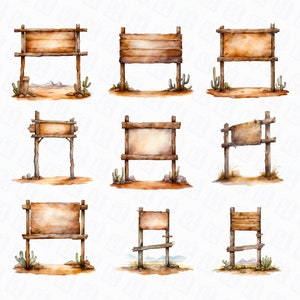 Watercolor Western Wooden Sign Png - Wild West, Ranch Clipart, American ...