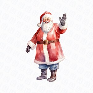 29 Watercolor Santa Claus Printable - Watercolour Christmas Wall Art ...