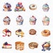 25 Watercolor Desserts - Sweet Clipart, Donut, Cookie, Cupcake ...