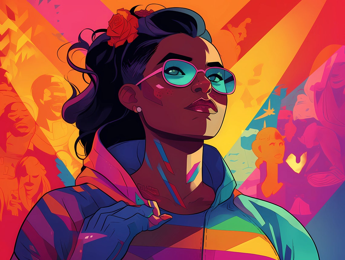 LGBTQ+ Superhero Art Print - Empowerment and Resilience - Colorful ...