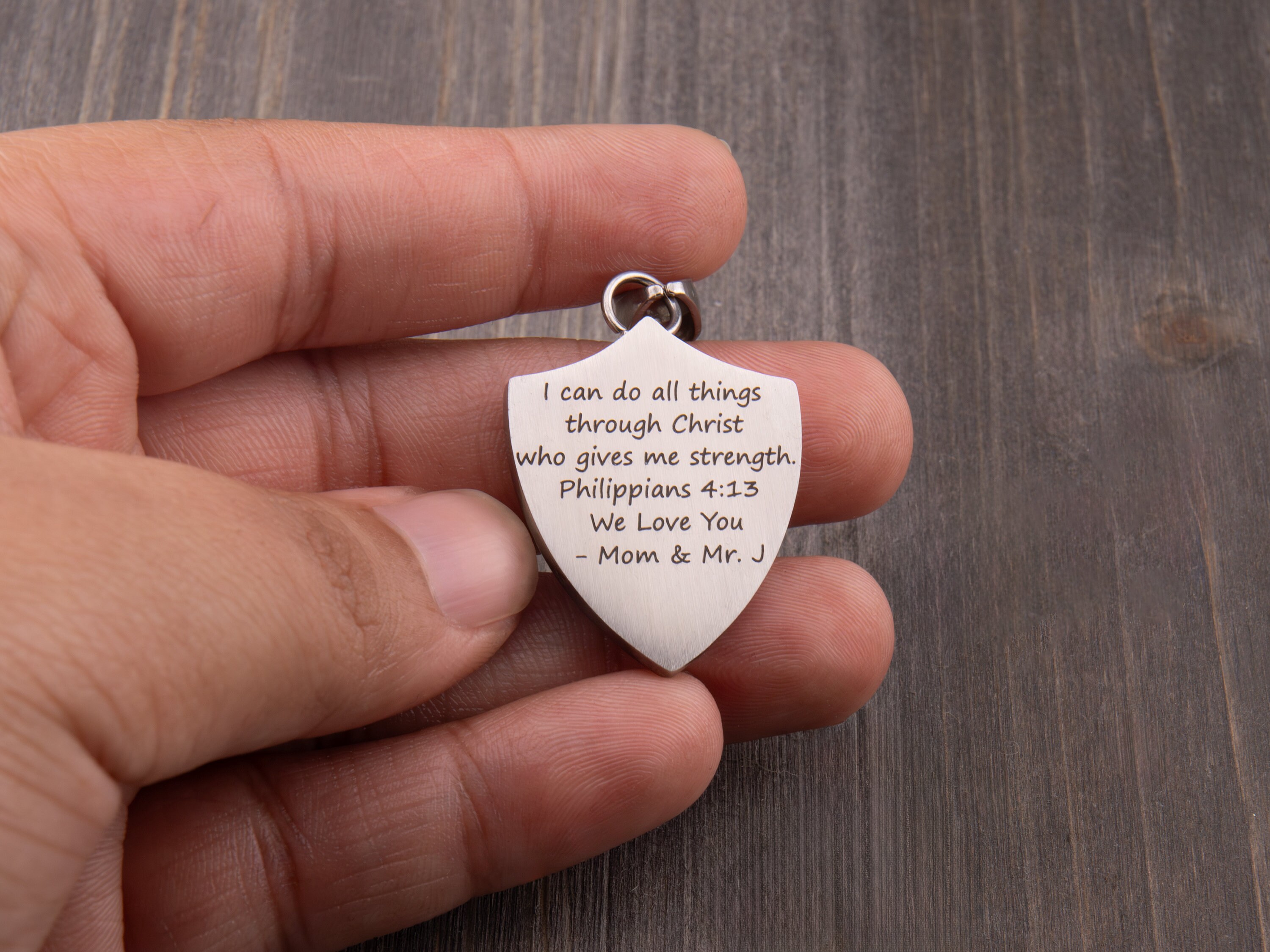 PERSONALIZED Shield of Armor of God Custom Engraved Religious Faith ...