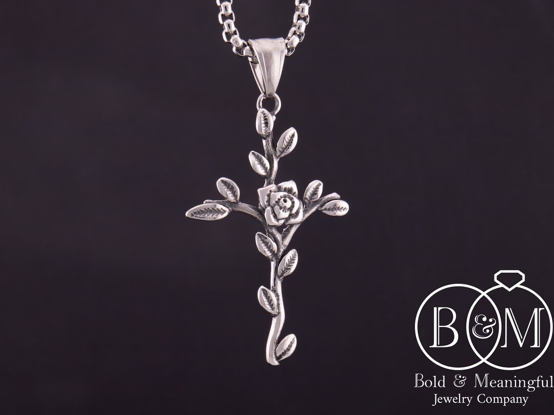Blossoming Faith: Flower Cross Pendant - Etsy