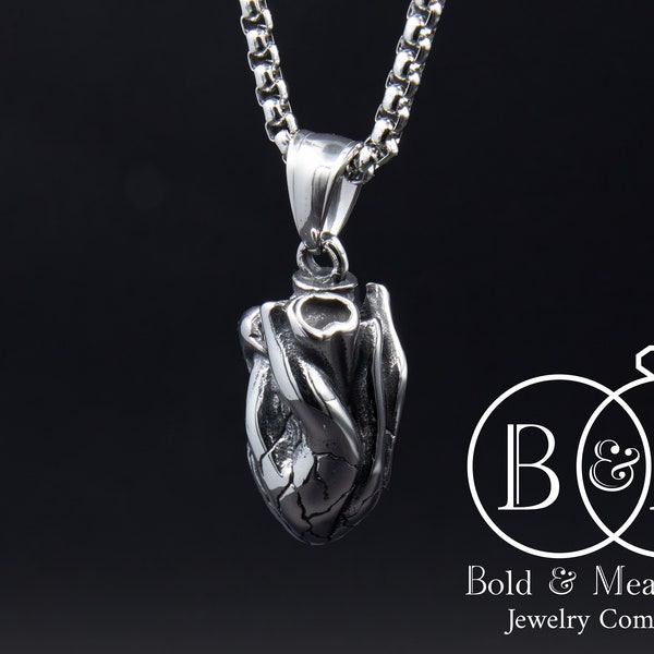 Realistic Heart Necklace - Etsy