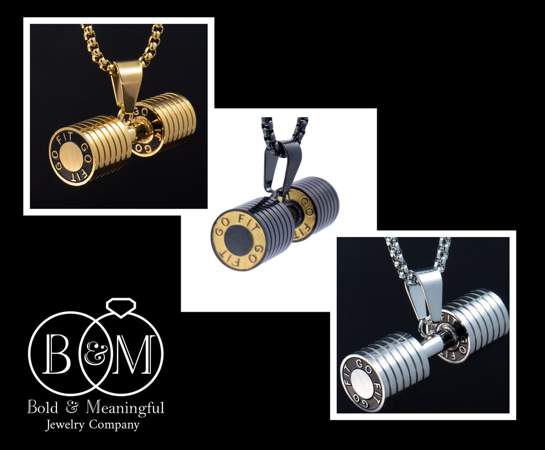 Realistic Dumbbell Gym Workout Pendant Necklace With Chain - Etsy