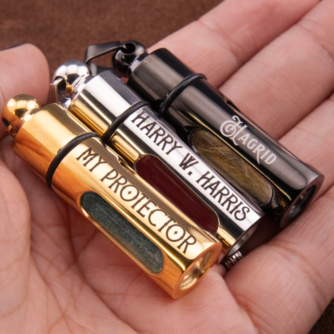 PERSONALIZED Glass Embedded Stainless Urn Blood Vial Keepsake/display ...