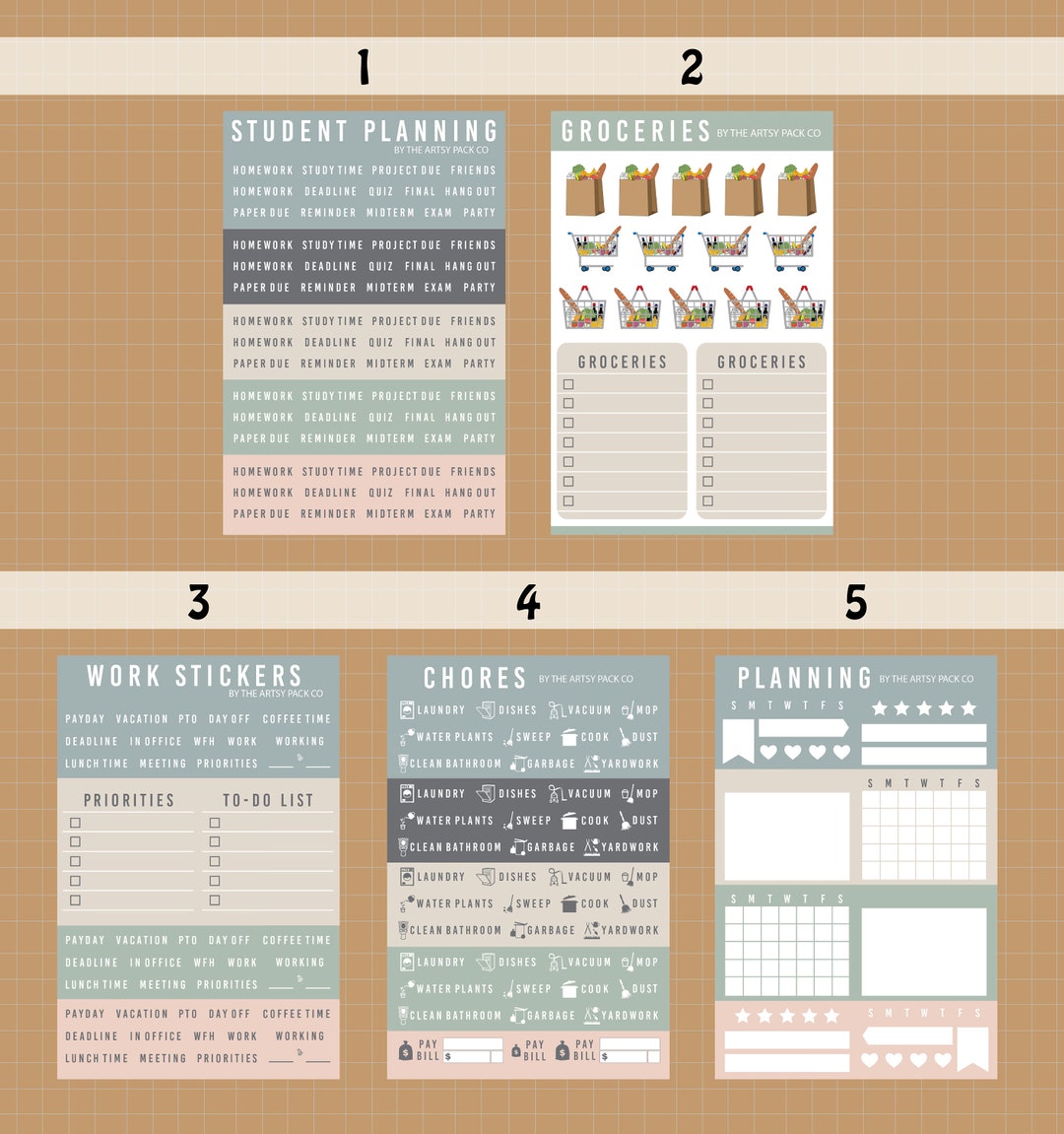 Mini Size Planner Stickers | Modern Stickers | Organizing Stickers ...