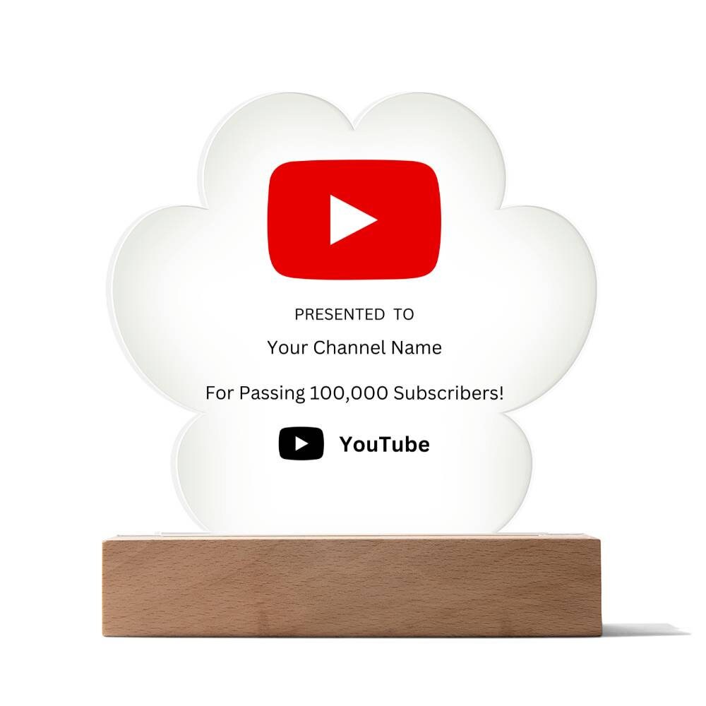 Printed Acrylic Youtube Paw Print Plaque - Etsy