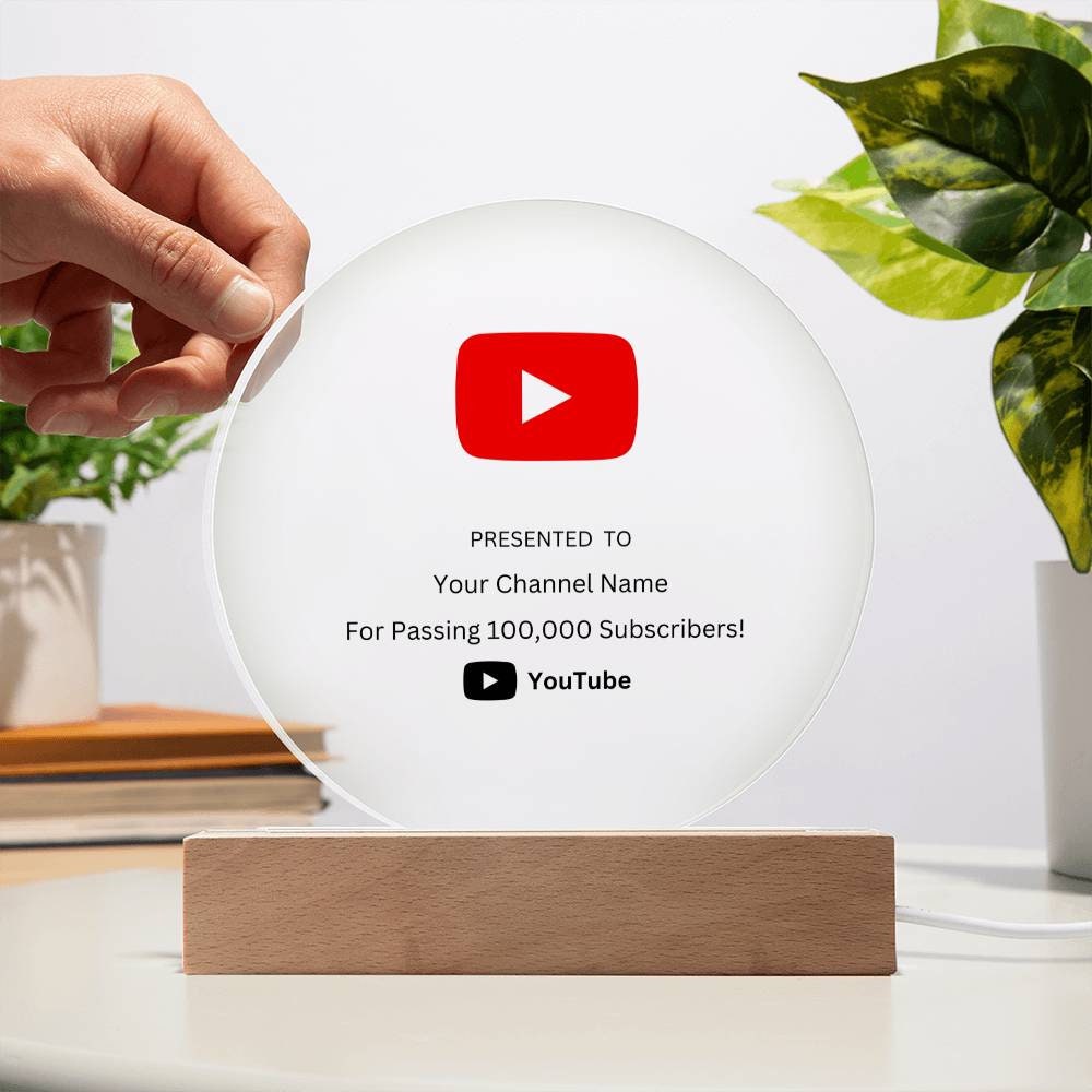 Printed Acrylic Youtube Circle Plaque - Etsy