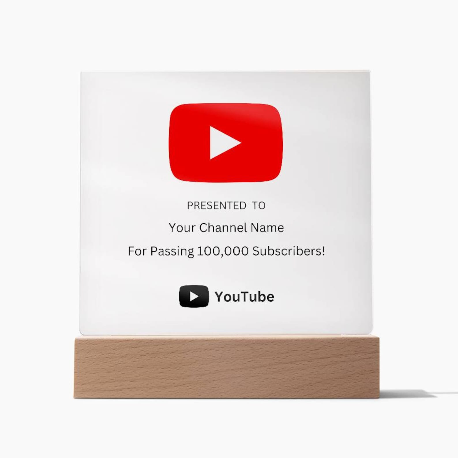 Personalized Instagram/youtube/tiktok Play Button Square Acrylic ...
