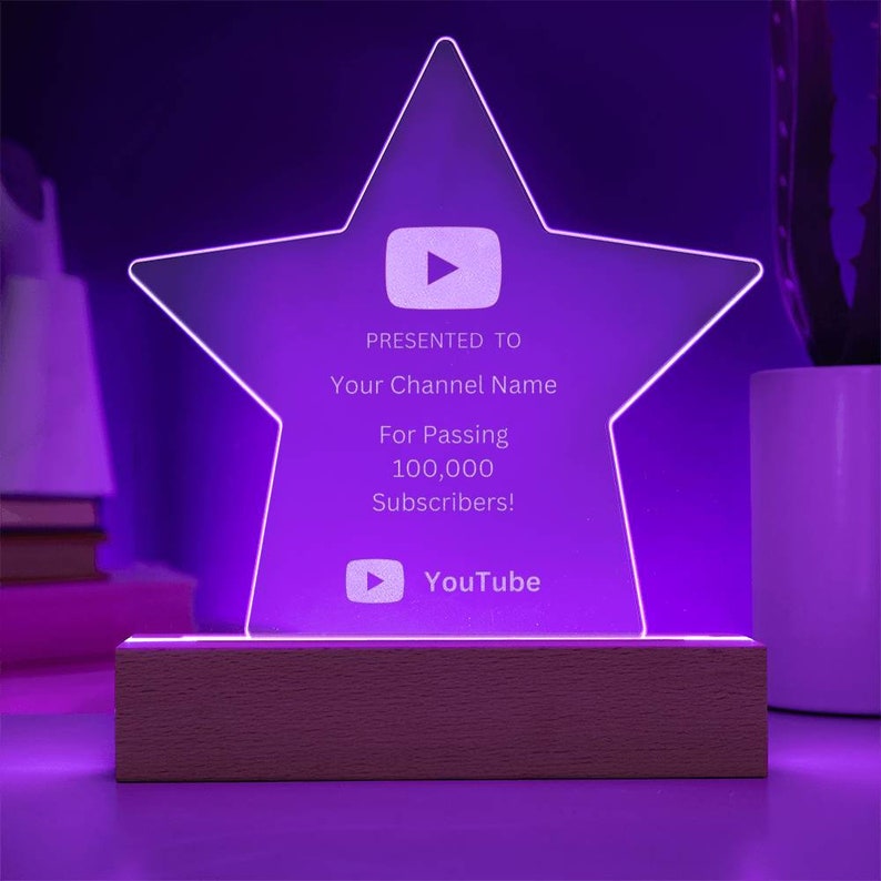 Engraved Acrylic Youtube Star Plaque - Etsy
