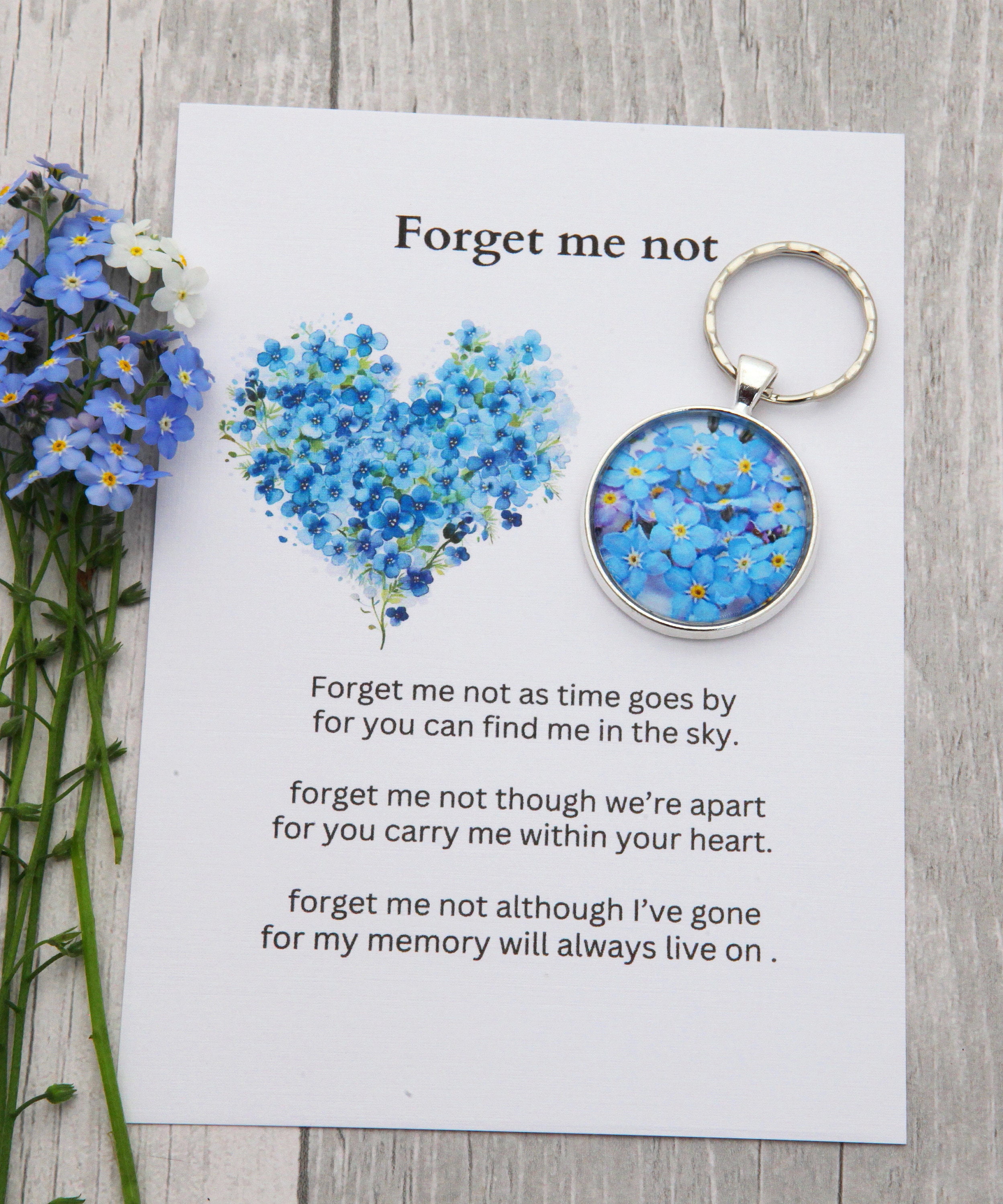 Forget Me Not Keyring ,memorial Gift ,bereavement Gift ,sympathy ...