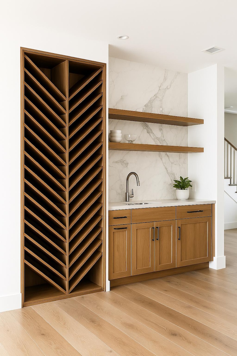 Handcrafted Walnut Wine Rack – Modern Wall Mounted Wood Wine Holder for ...