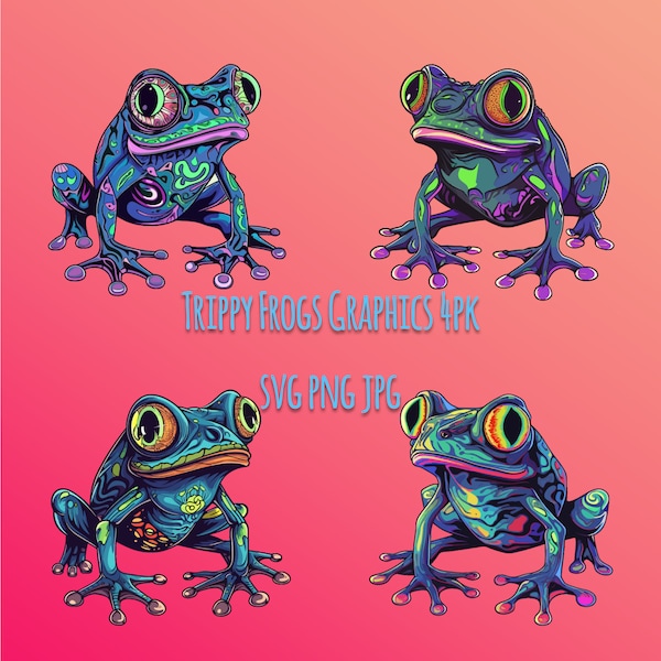 Psychedelic Frog Svg - Etsy Canada