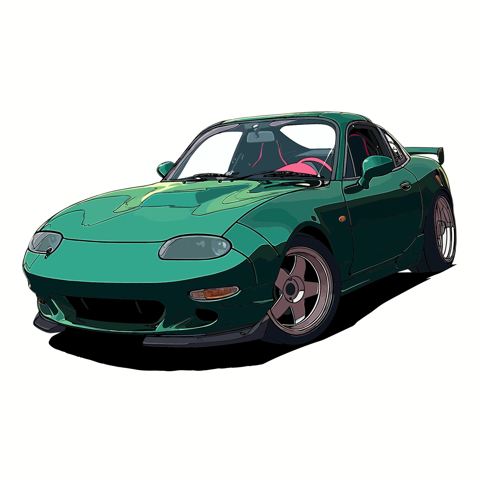 4pk Mazda Miata Clip Art, MX-5 Vector, Car Culture Graphics, Digital ...