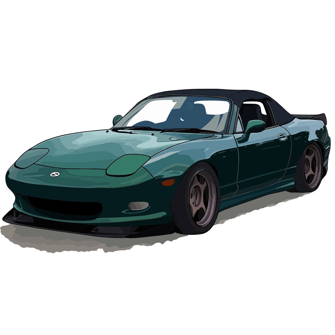 4pk Mazda Miata Clip Art, MX-5 Vector, Car Culture Graphics, Digital ...