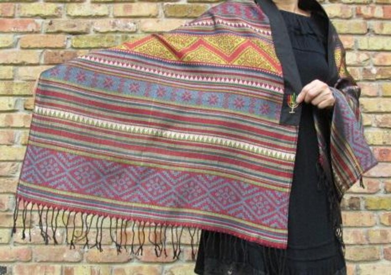 Silk Prayer Shawl, Prayer Scarf, Head Covering Tallit With Hand ...