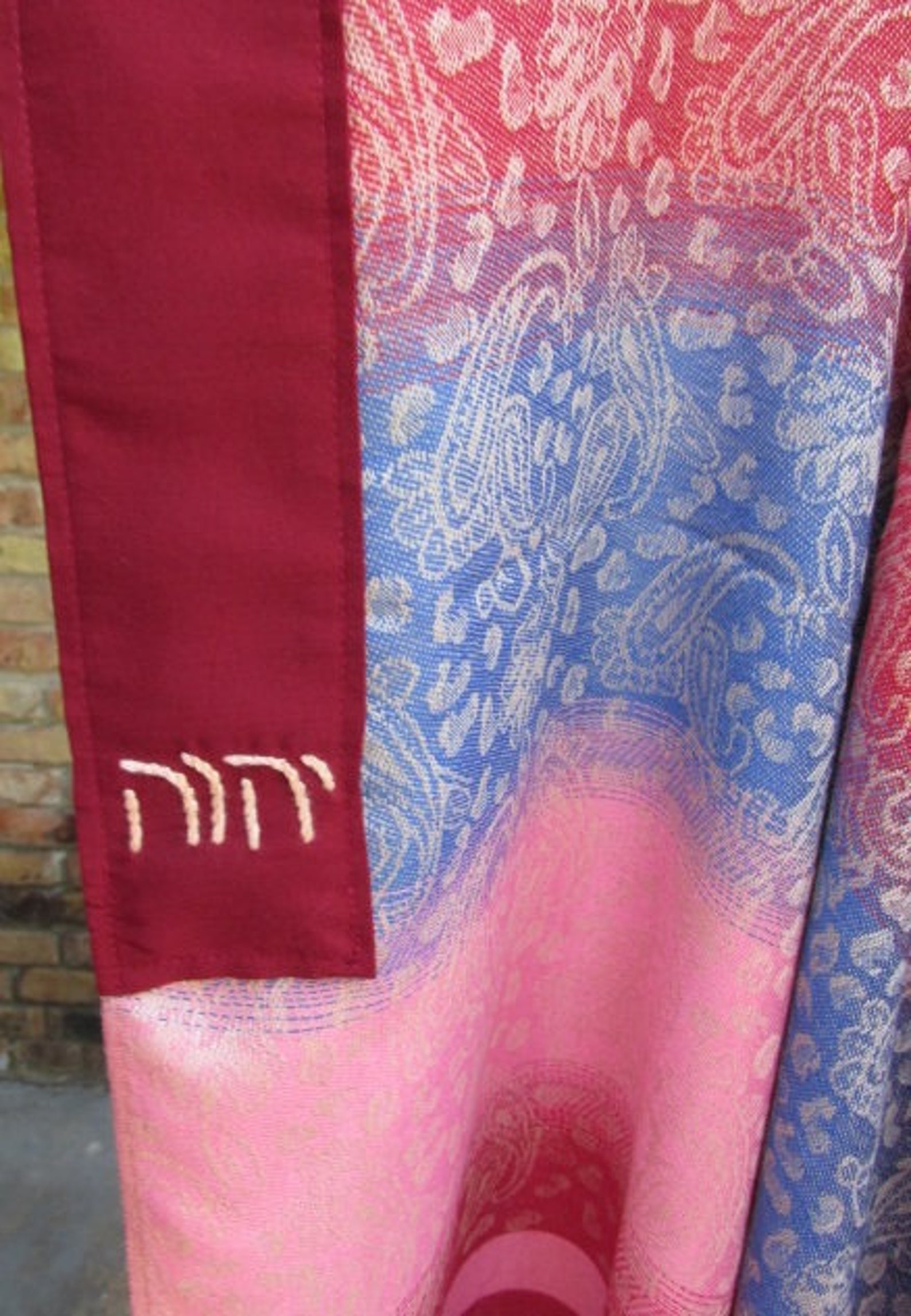 Head Covering, Tallit, Prayer Shawl, Scarf With Hand Embroidered Hebrew ...