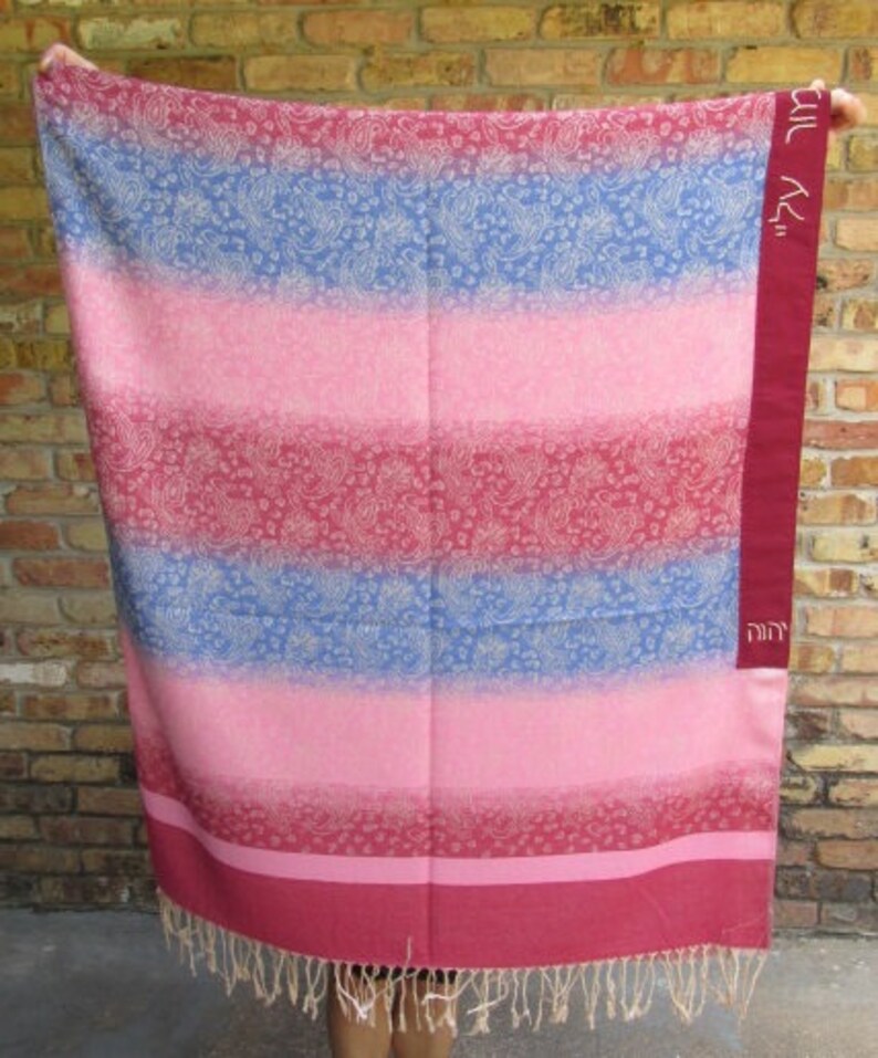 Head Covering, Tallit, Prayer Shawl, Scarf With Hand Embroidered Hebrew ...