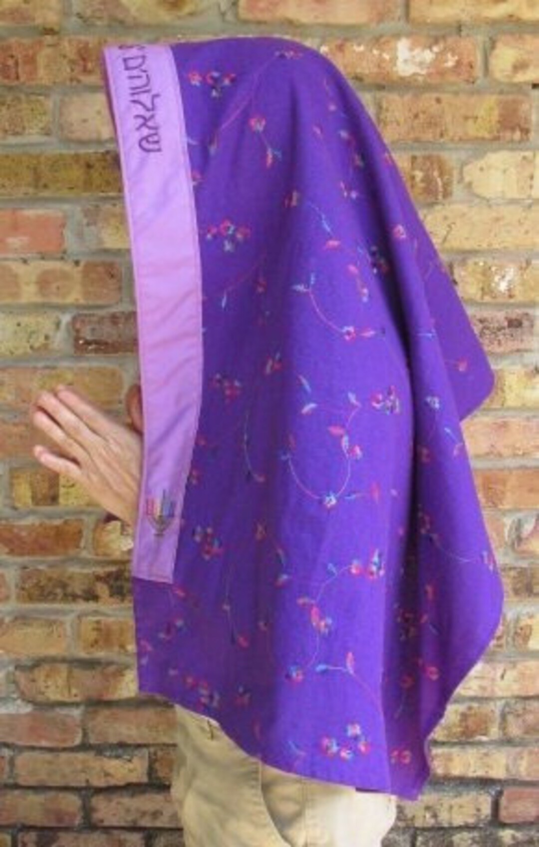 Women Tallit , Christian Prayer Shawl ,head Covering With Hebrew Words ...