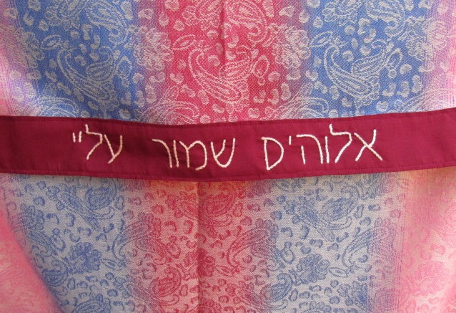 Head Covering, Tallit, Prayer Shawl, Scarf With Hand Embroidered Hebrew ...