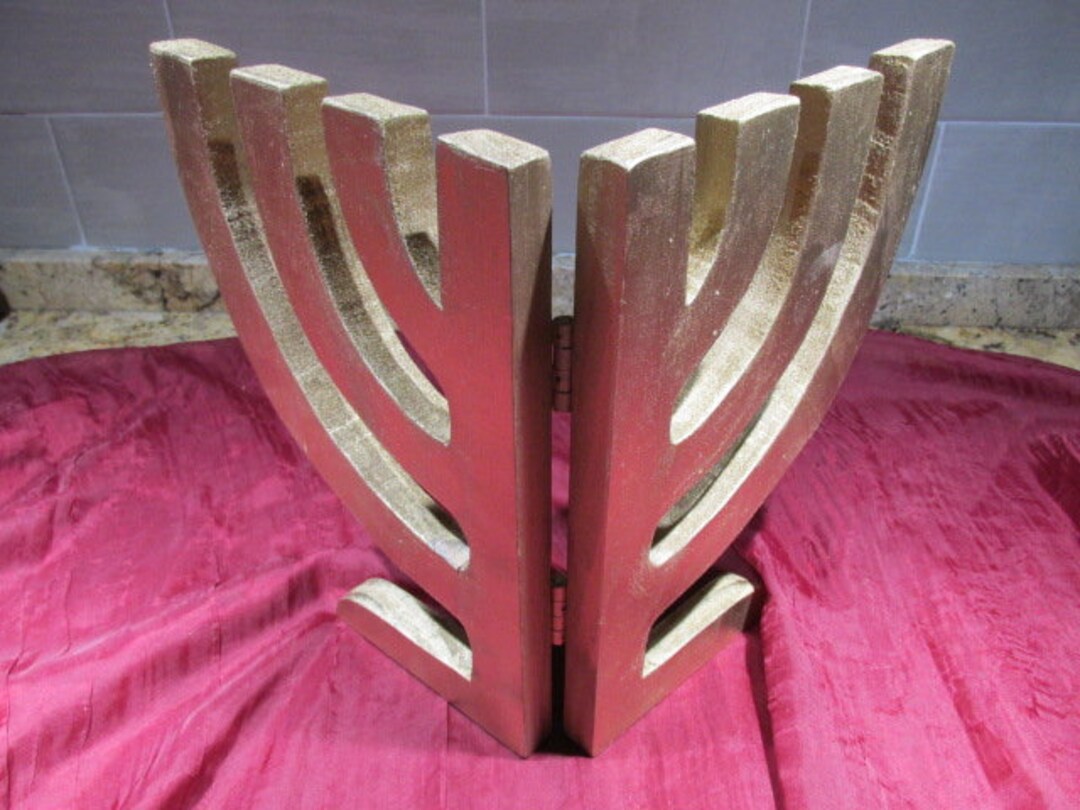 Folding Wood Menorah, Lampstand is Symbol of Light of Revelation and ...