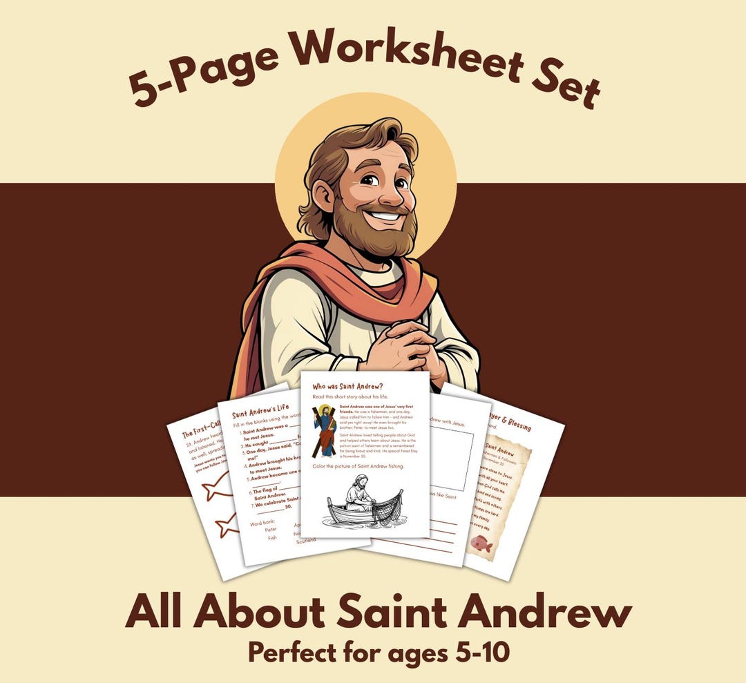 St. Andrew the Apostle Worksheet Packet | Catholic Printable Activities ...