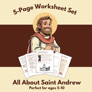 St. Andrew the Apostle Worksheet Packet | Catholic Printable Activities ...