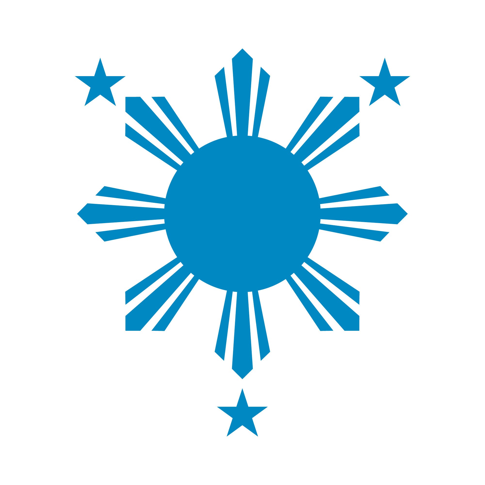 Philippine Sun and Three Stars of the Filipino Flag Decal Vinyl Sticker ...