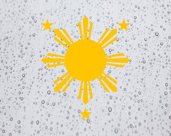 Philippine Half Sun and Three Stars of the Filipino Flag Decal Vinyl ...