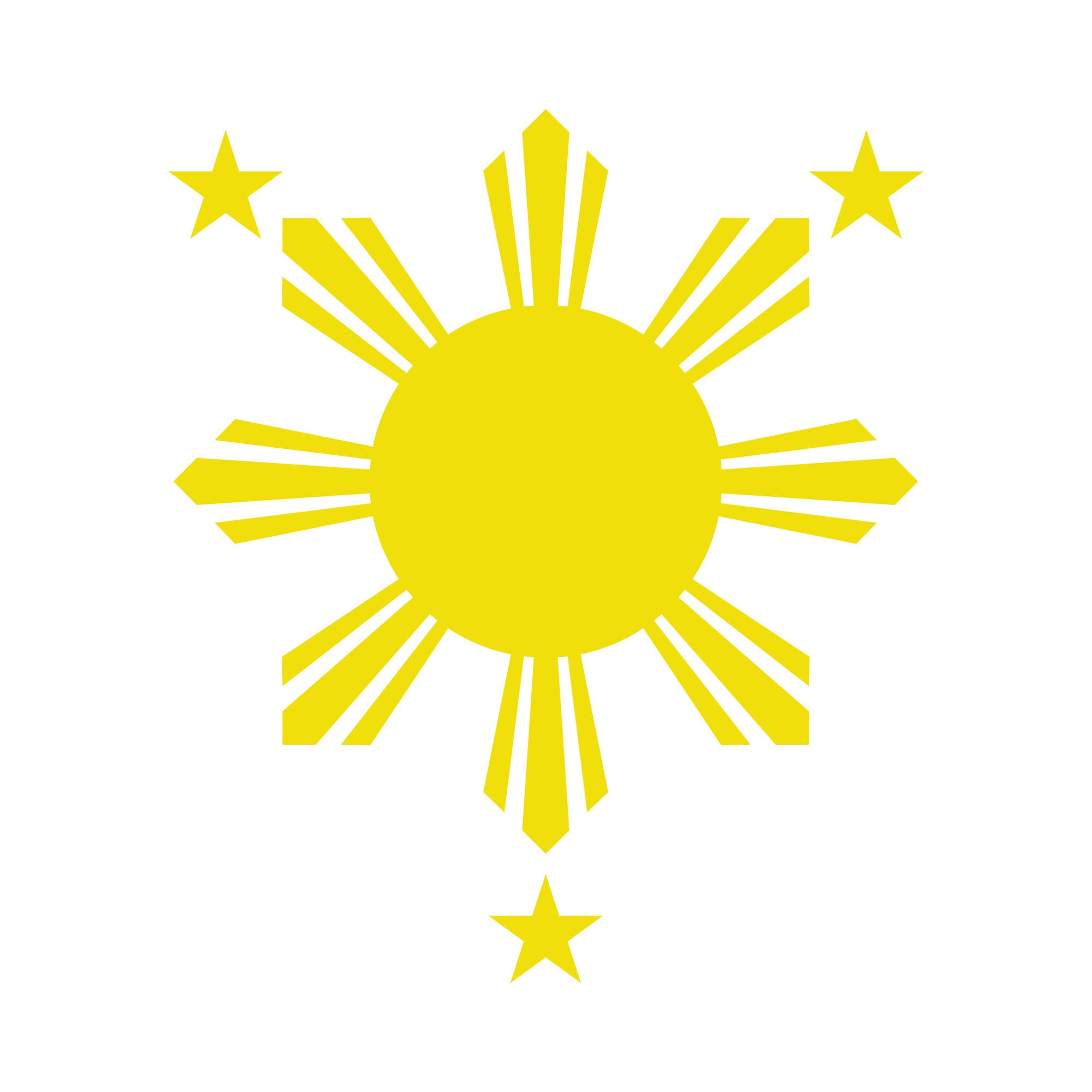 Philippine Sun and Three Stars of the Filipino Flag Decal Vinyl Sticker ...