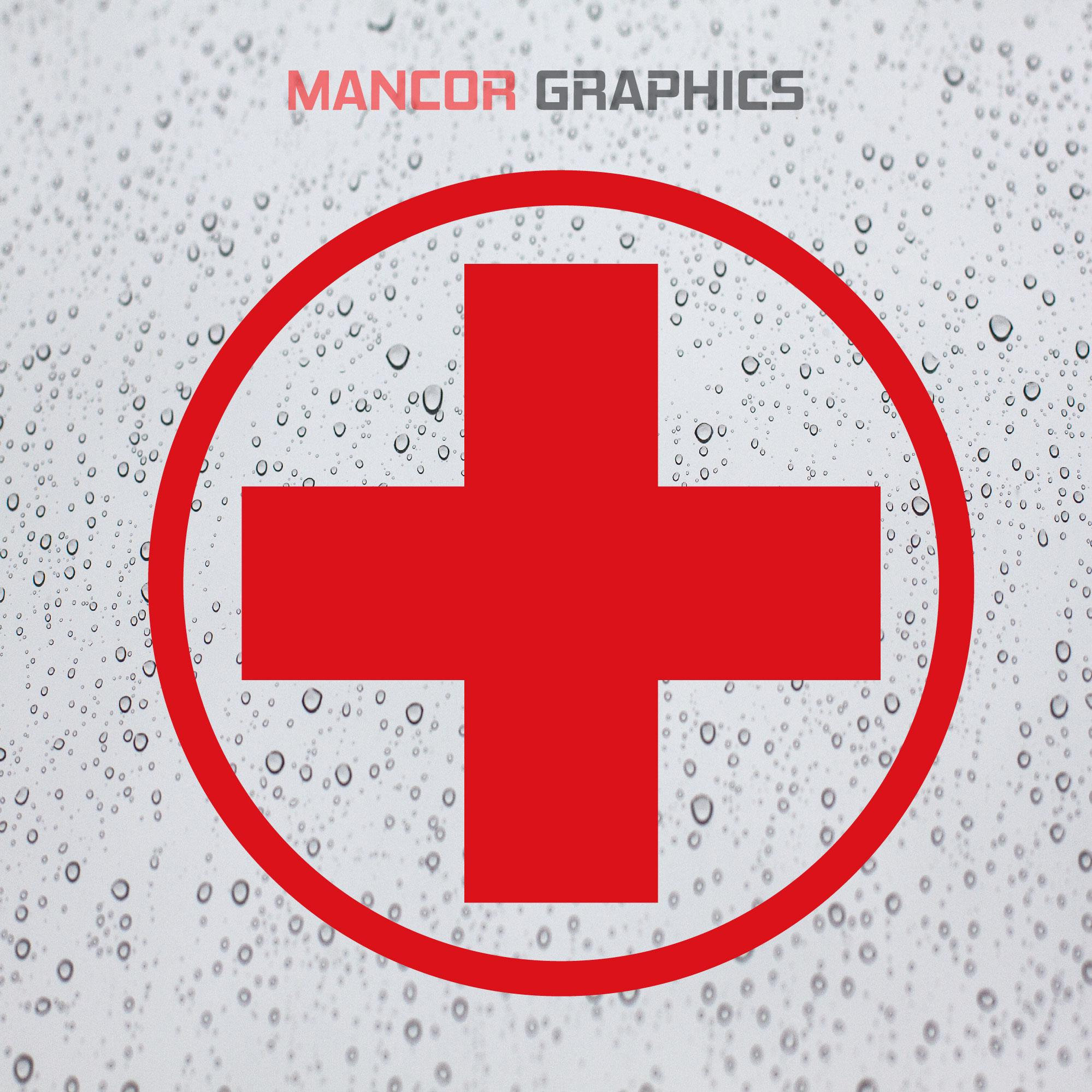 Red Cross in Circle Decal Sticker - Etsy
