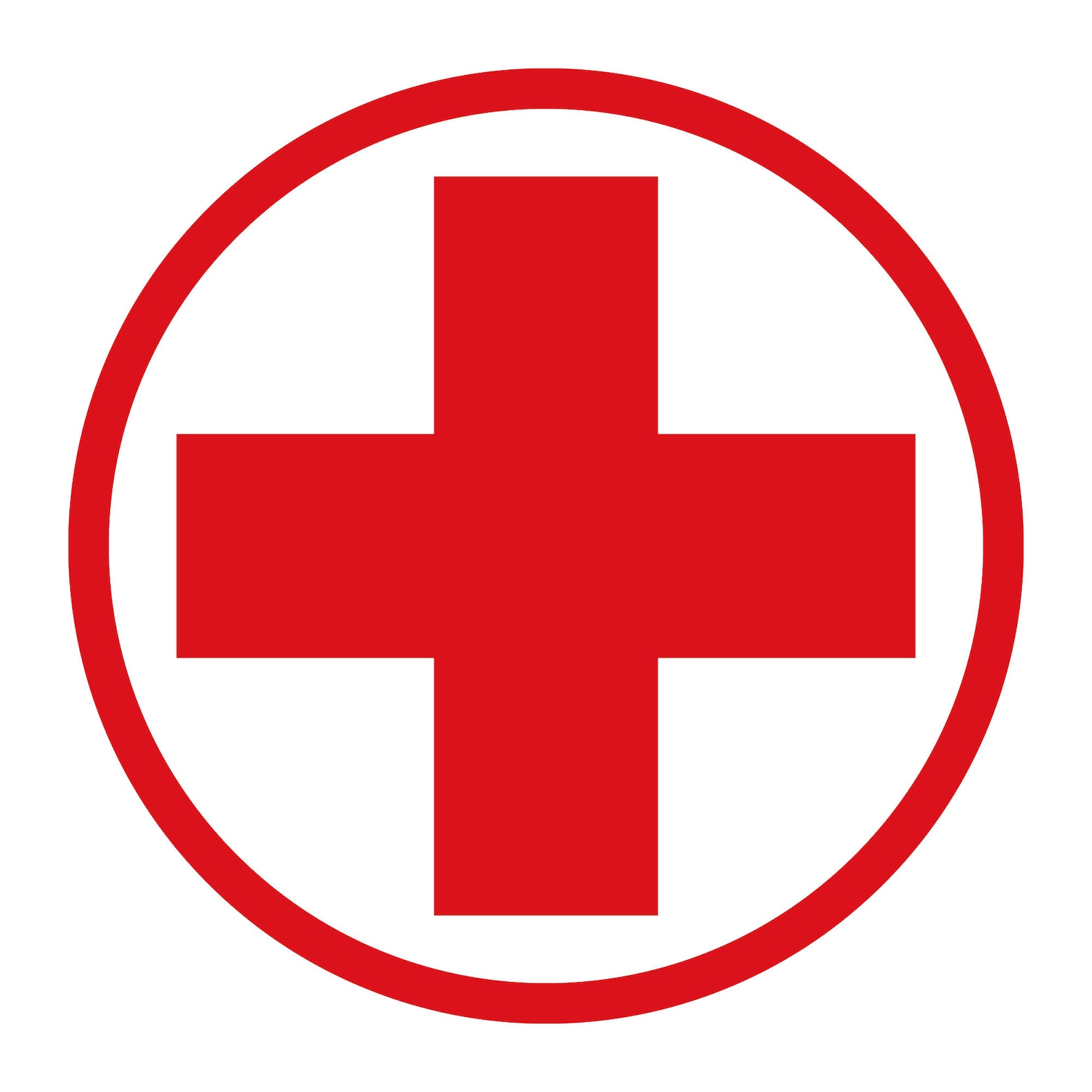 Red Cross in Circle Decal Sticker - Etsy