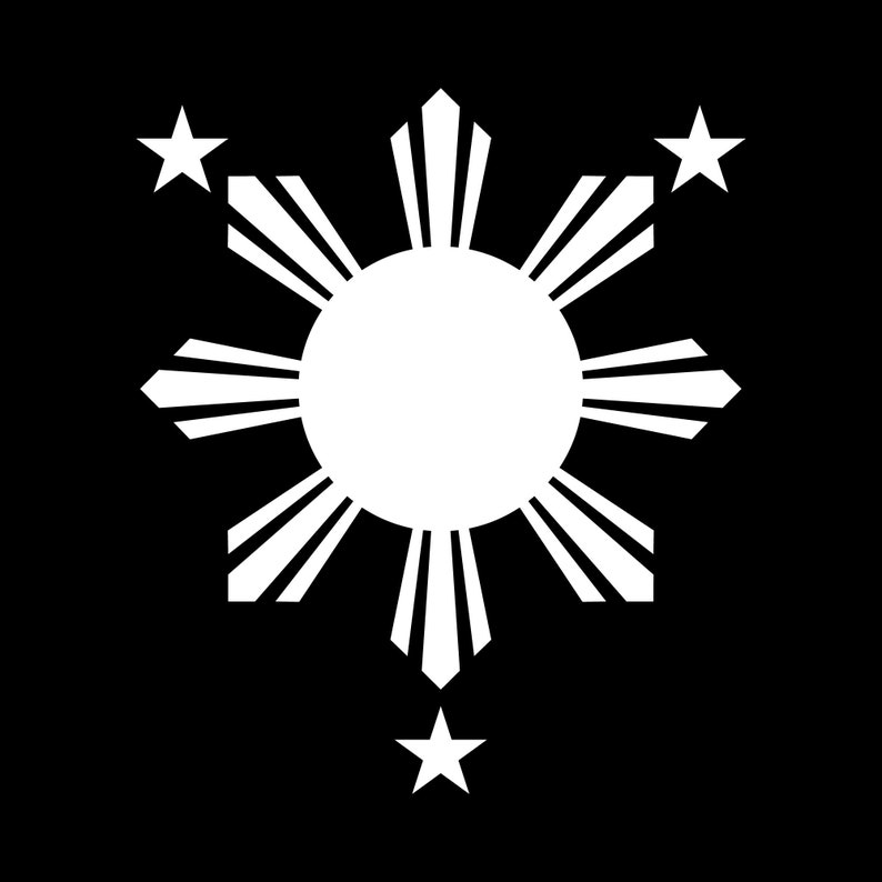 Philippine Sun and Three Stars of the Filipino Flag Decal Vinyl Sticker ...