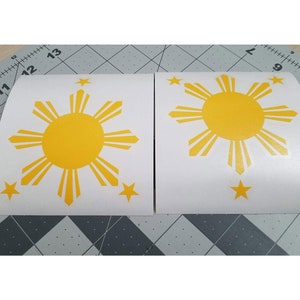 Philippine Sun and Three Stars of the Filipino Flag | Decal Vinyl ...