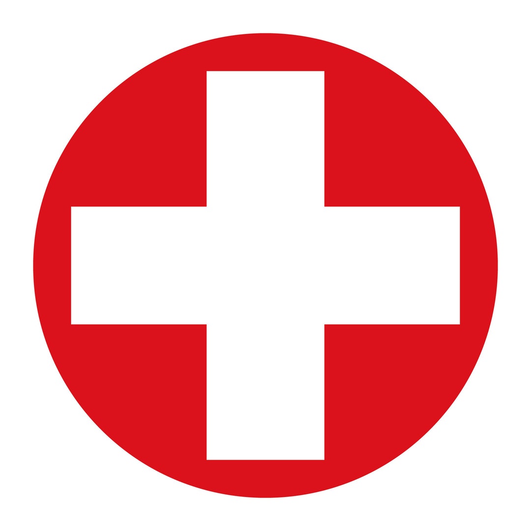 Classic Red Cross Round Decal Sticker - Etsy