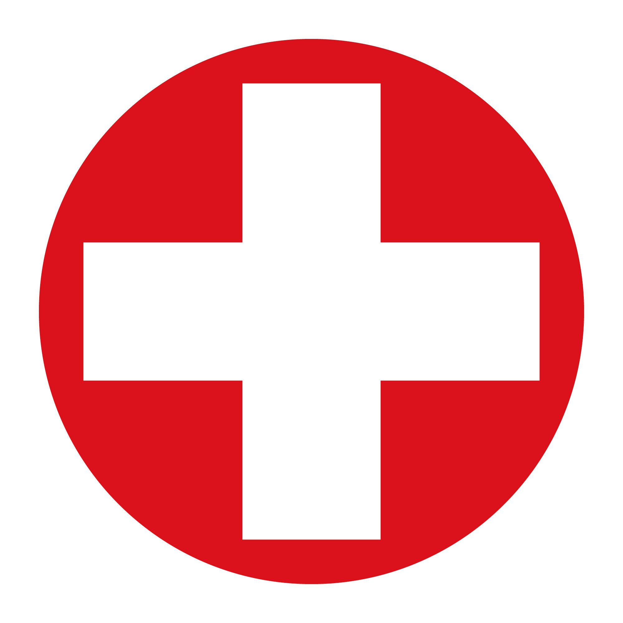 Classic Red Cross Round Decal Sticker - Etsy