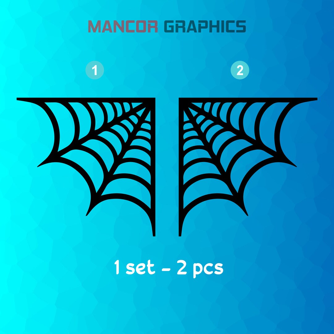Spider Web Decal Stickers for Wall Car Window Motorcycles, Corner ...