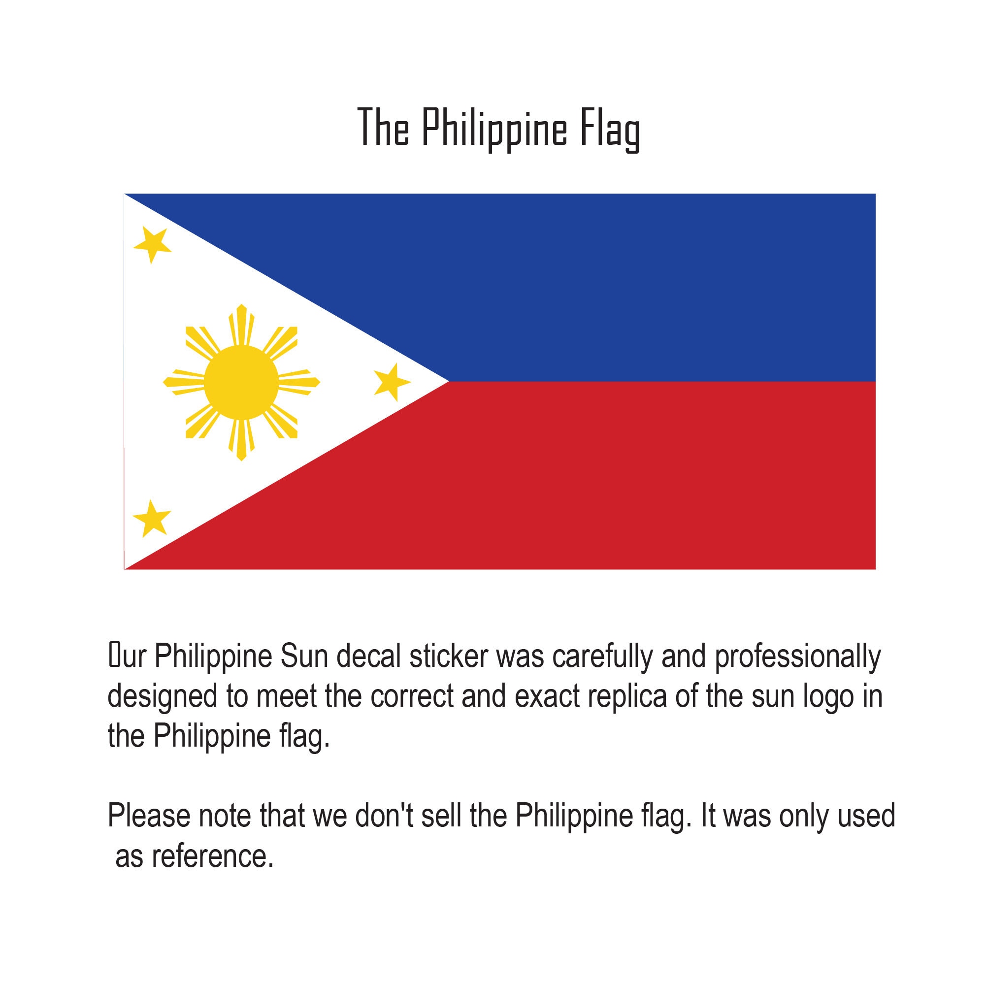 Philippine Sun and Three Stars of the Filipino Flag Decal Vinyl Sticker ...