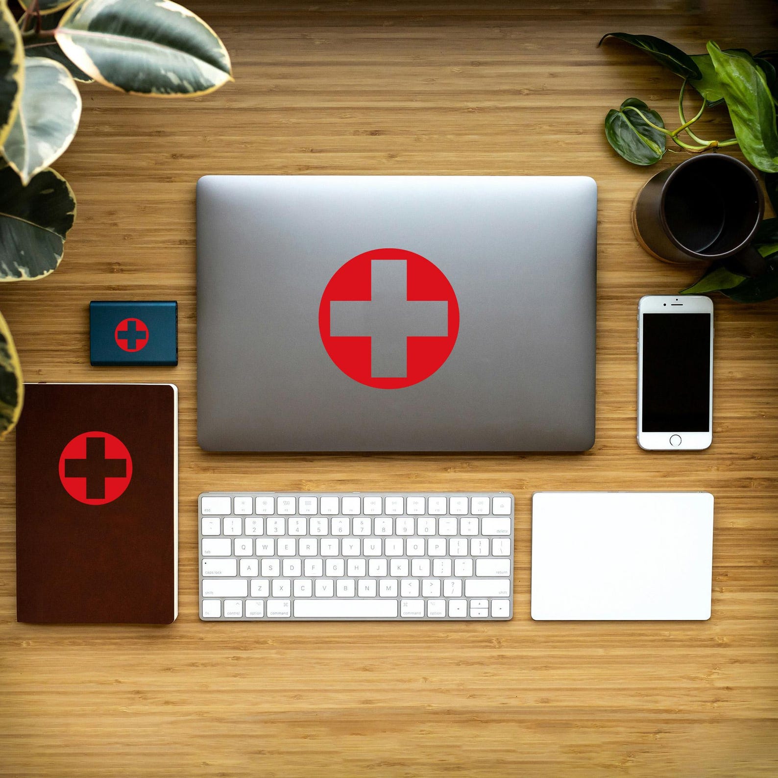 Classic Red Cross Round Decal Sticker - Etsy