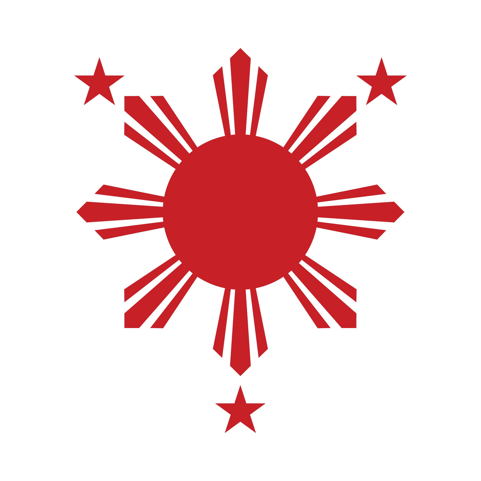 Philippine Sun and Three Stars of the Filipino Flag Decal - Etsy