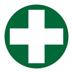 Classic Red Cross Round Decal Sticker - Etsy