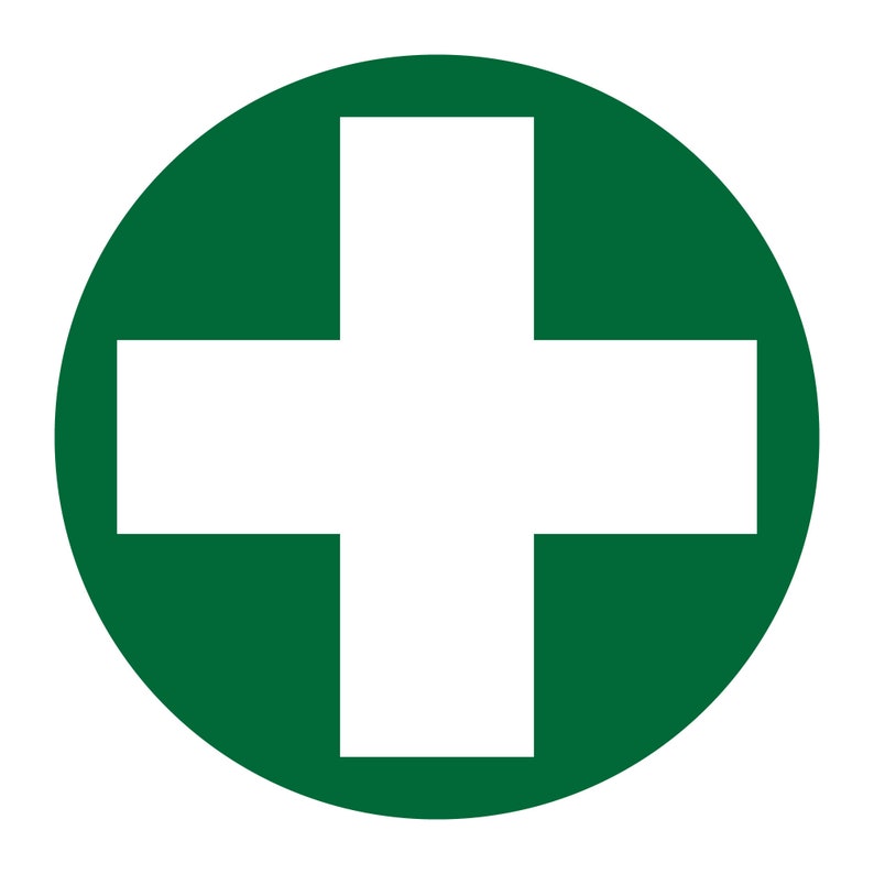 Classic Red Cross Round Decal Sticker - Etsy