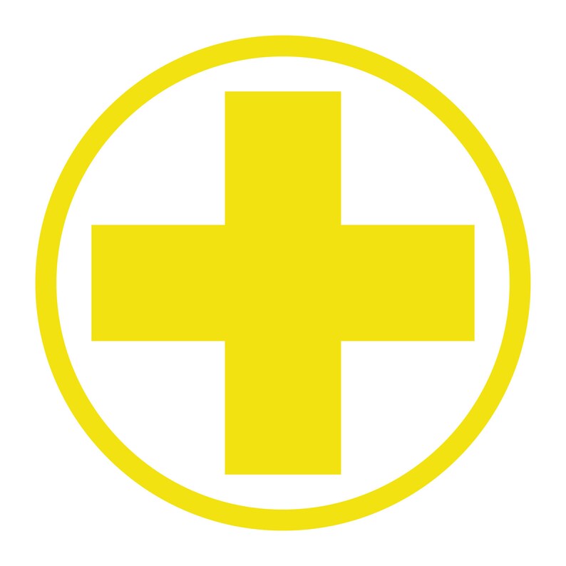 Red Cross in Circle Decal Sticker - Etsy