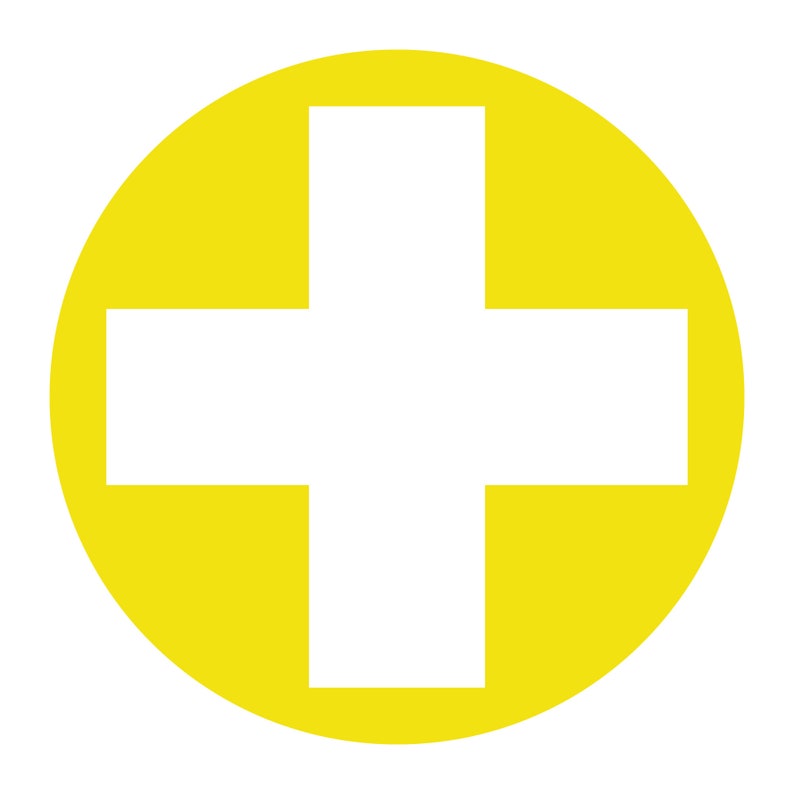 Classic Red Cross Round Decal Sticker - Etsy