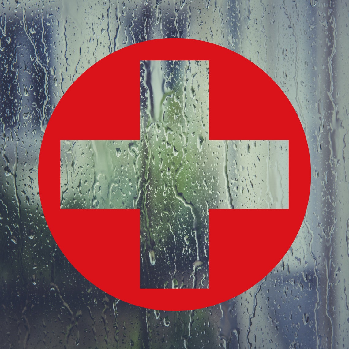 Classic Red Cross Round Decal Sticker - Etsy