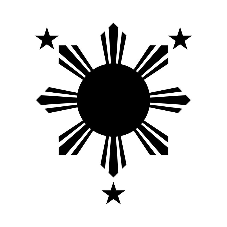 Philippine Sun and Three Stars of the Filipino Flag Decal Vinyl Sticker ...