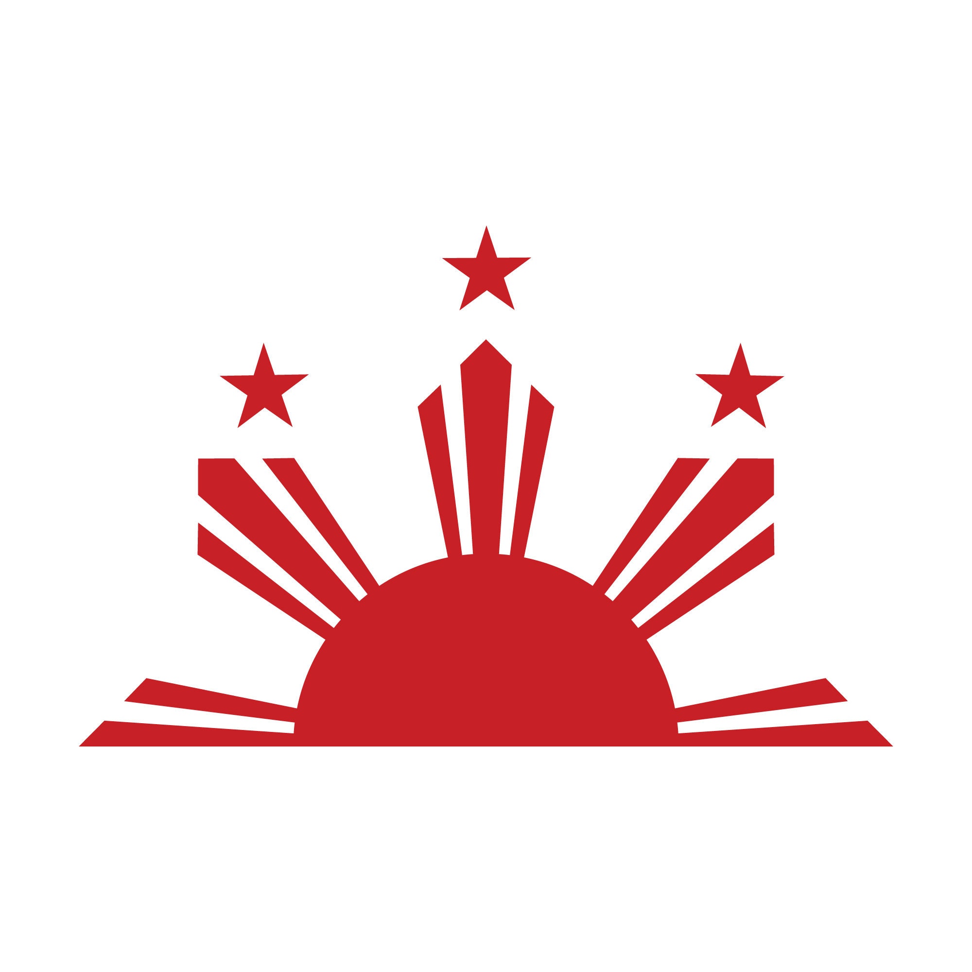Philippine Half Sun and Three Stars of the Filipino Flag Decal Vinyl ...