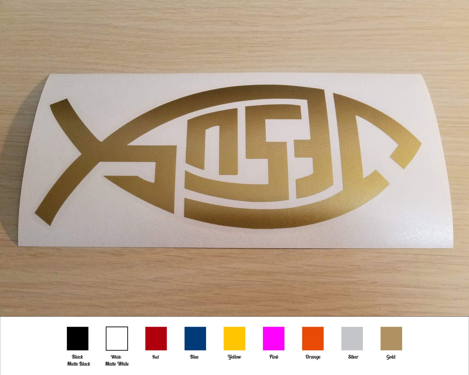 Jesus Christian Fish Symbol Decals and Stickers Car, Truck, Rear ...