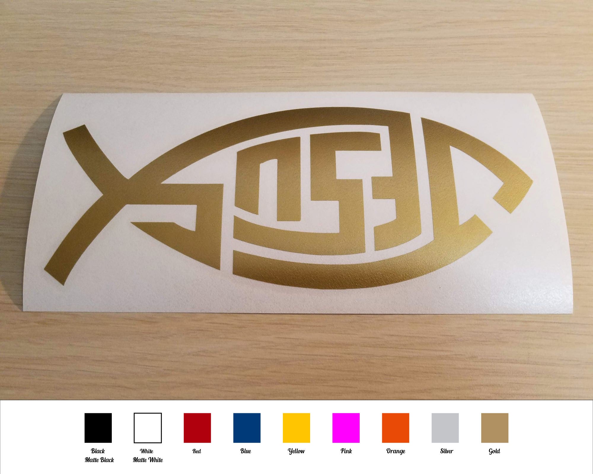 Jesus Christian Fish Symbol Decals and Stickers Car, Truck, Rear ...